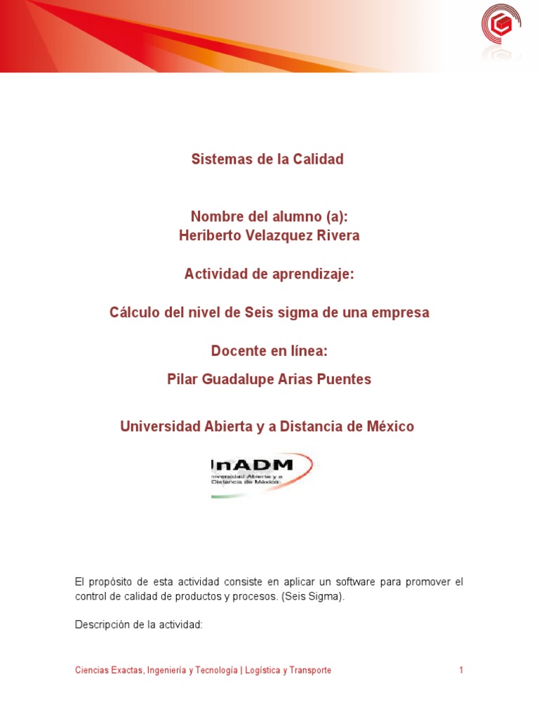 Lsca U3 A1 Hevr | PDF | Six Sigma | Calidad (comercial)