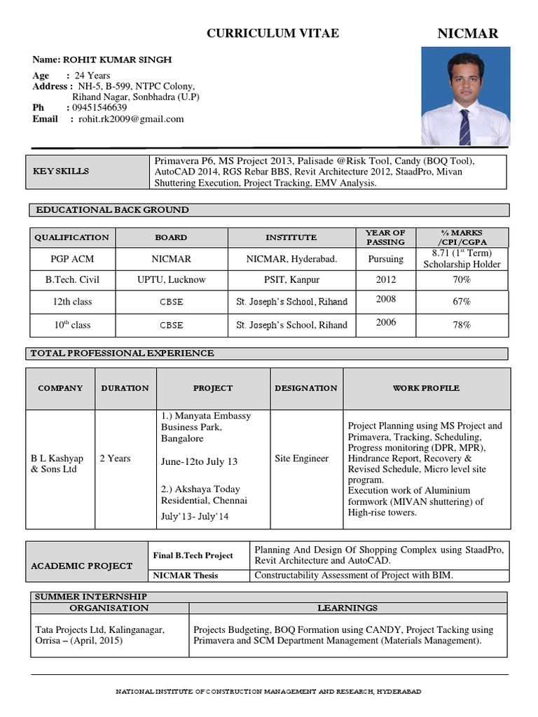 Rohit Kumar Singh Resume | PDF | Engineering | Further Education