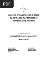 Project of Share Khan | PDF | Stocks | Securities (Finance)