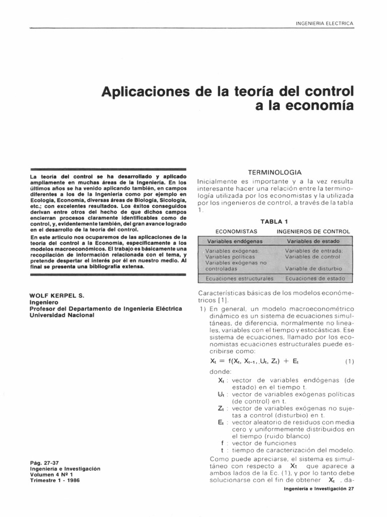 Teoria Del Control en Economia | PDF | Beneficio (economía) | Petróleo