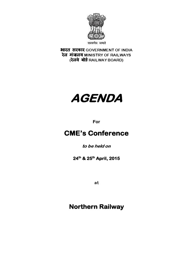 Main Agenda CME Conf 100415 | PDF | Rolling Stock | Rail Transport