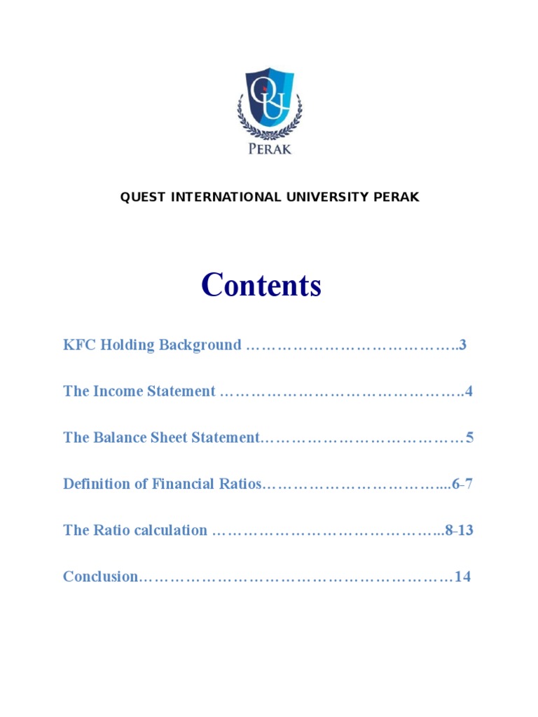 KFC Company Plan | PDF | Leverage (Finance) | Equity (Finance)