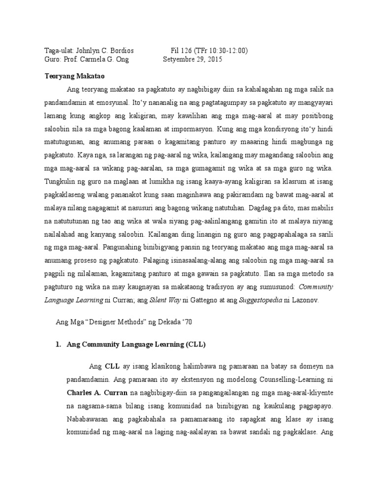 Teoryang Makatao (For Handouts) | PDF
