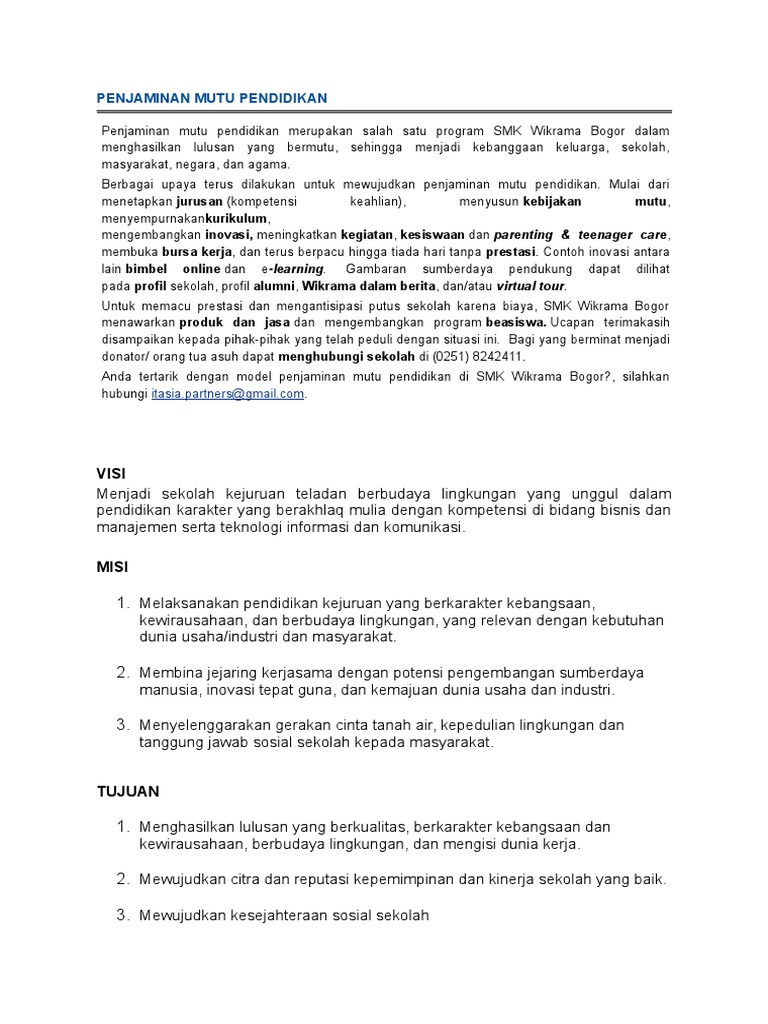 Penjaminan Mutu Pendidikan | PDF