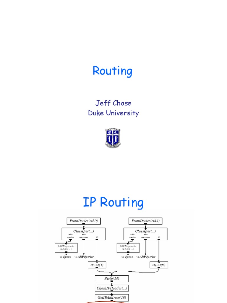 Routing: Jeff Chase Duke University | PDF | Ip Address | Communications Protocols