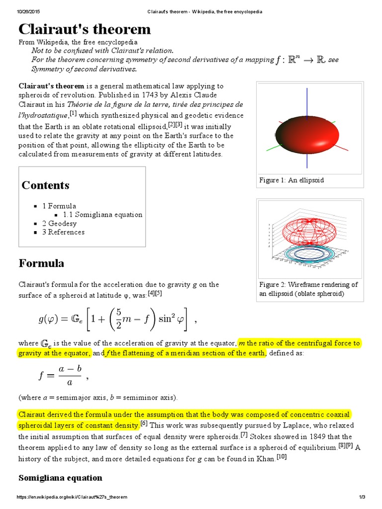 Clairaut's Theorem | PDF | Physical Quantities | Celestial Mechanics