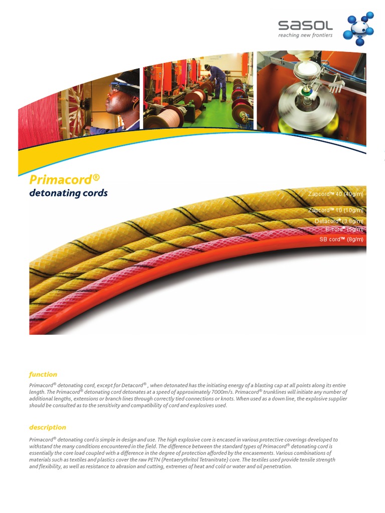 PRIMACORD.pdf | Explosive Material | Explosion
