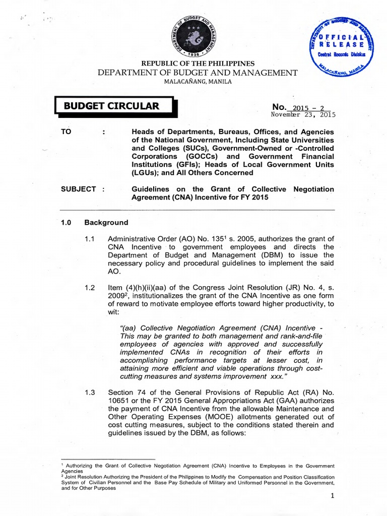 DBP Cna Circular | PDF | Incentive | Employment