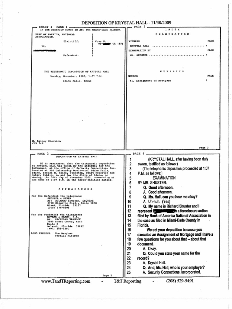 Full Deposition of Krystal Hall - Security Connections Inc. - 400 ...
