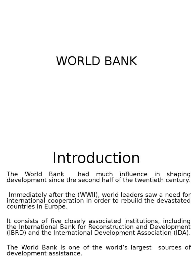 World Bank | PDF | International Development Association | World Bank