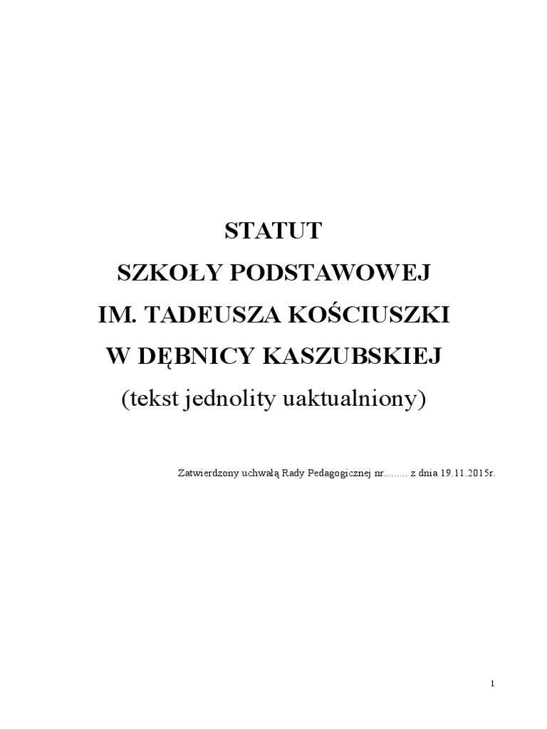 Statut SP Z Poprawkami | PDF