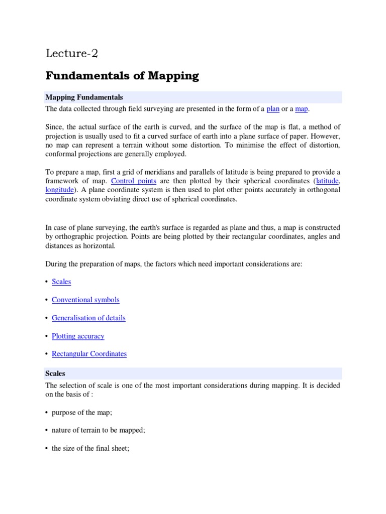 2.fundamentals of Mapping | PDF | Map | Surveying