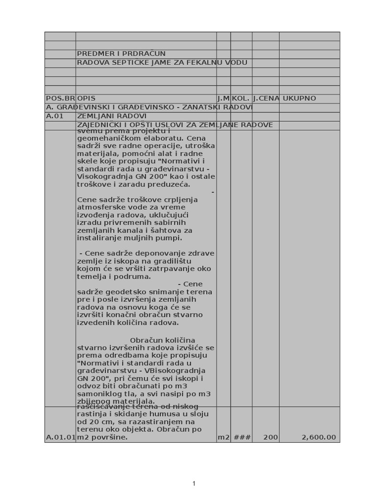 Predmer I Predr. Radova Septicke J. - Primer | PDF