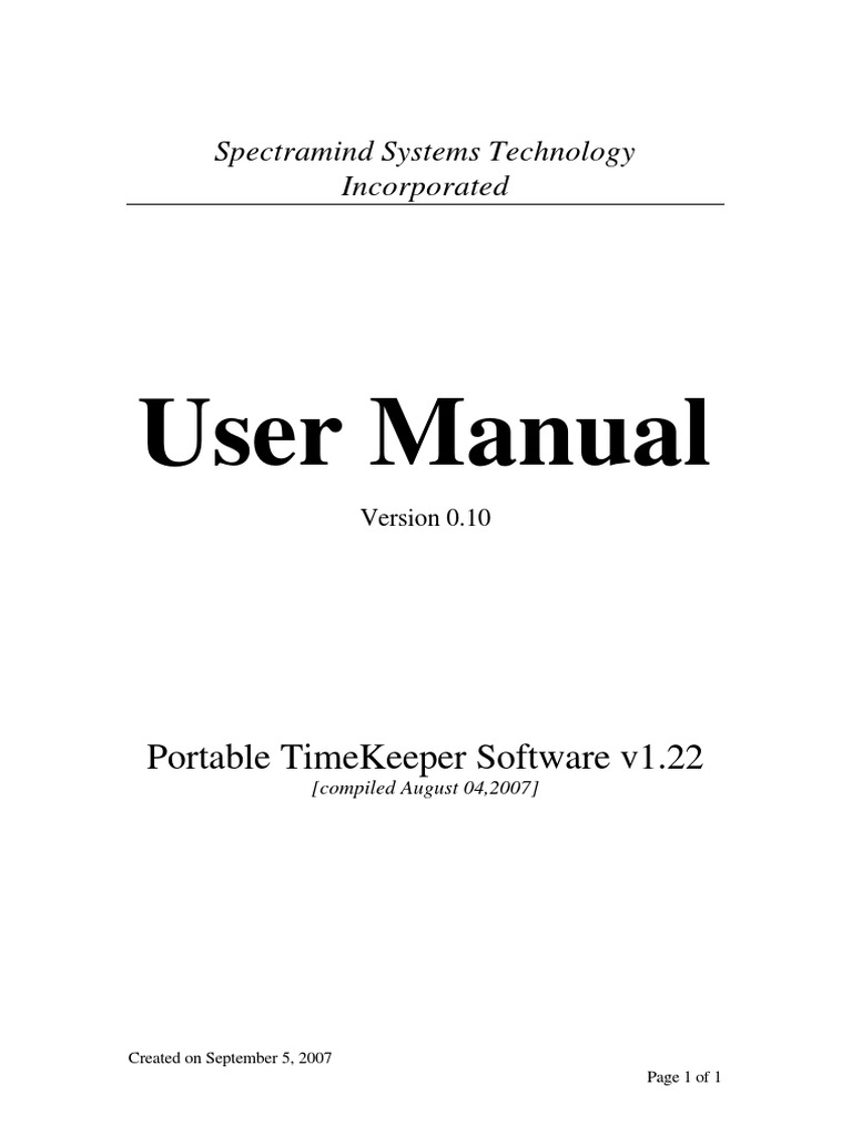 Portable Timekeeper Manual | PDF | Installation (Computer Programs ...