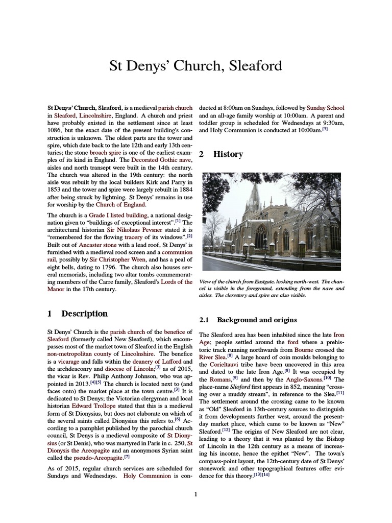 ST Denys' Church Sleaford | PDF | Christian Architecture ...