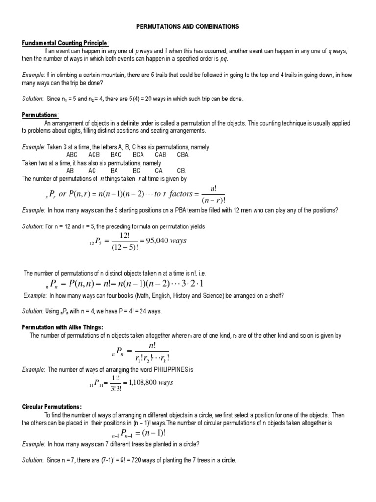 Counting Techniques | PDF | Permutation | Discrete Mathematics