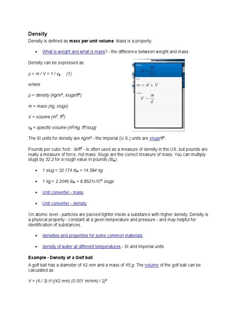 Density | PDF | Density | Kilogram