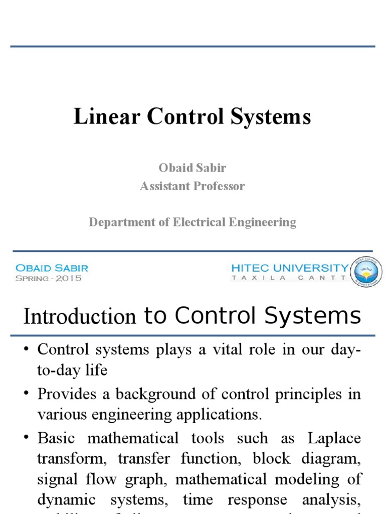 Introducation To Linear Control Systems | PDF | Control Theory ...