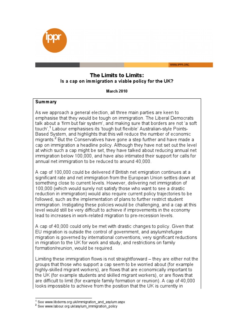 The Limits To Limits | PDF | Immigration | Human Migration