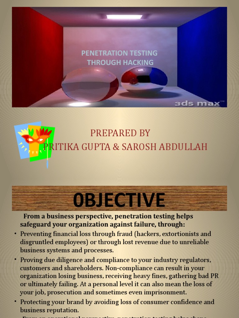 Prepared By Pritika Gupta And Sarosh Abdullah Penetration Testing Through Hacking Pdf Proxy