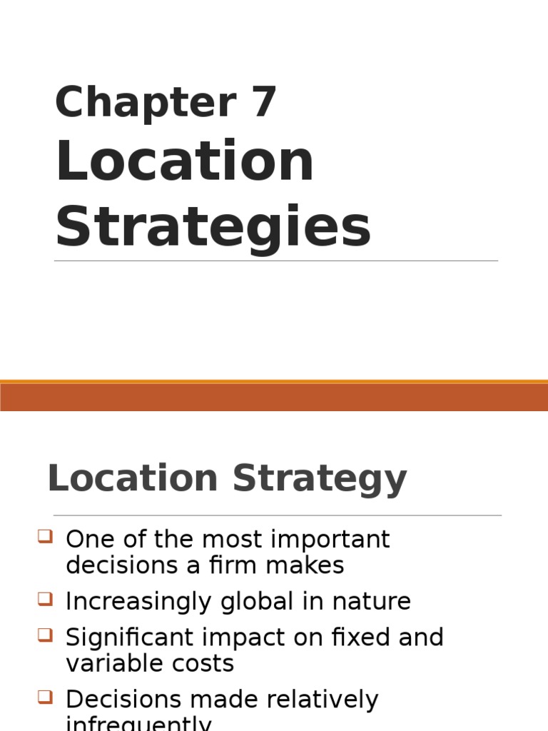 Location Strategy and Cost Analysis | PDF | Strategic Management ...