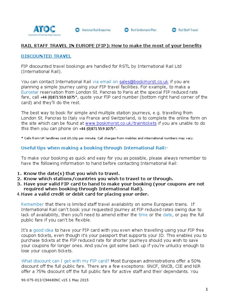 Tips For Using FIP Tickets | PDF | Ticket (Admission) | Passenger Rail ...