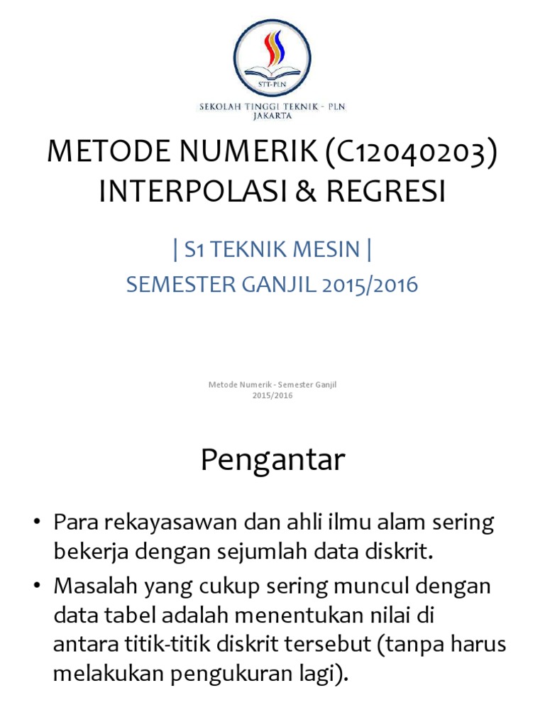 Interpolasi Dan Regresi | PDF | Metode & Bahan Ajar