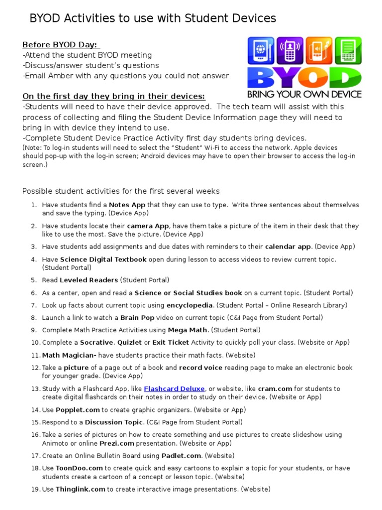 Engaging BYOD Activities for Students | PDF