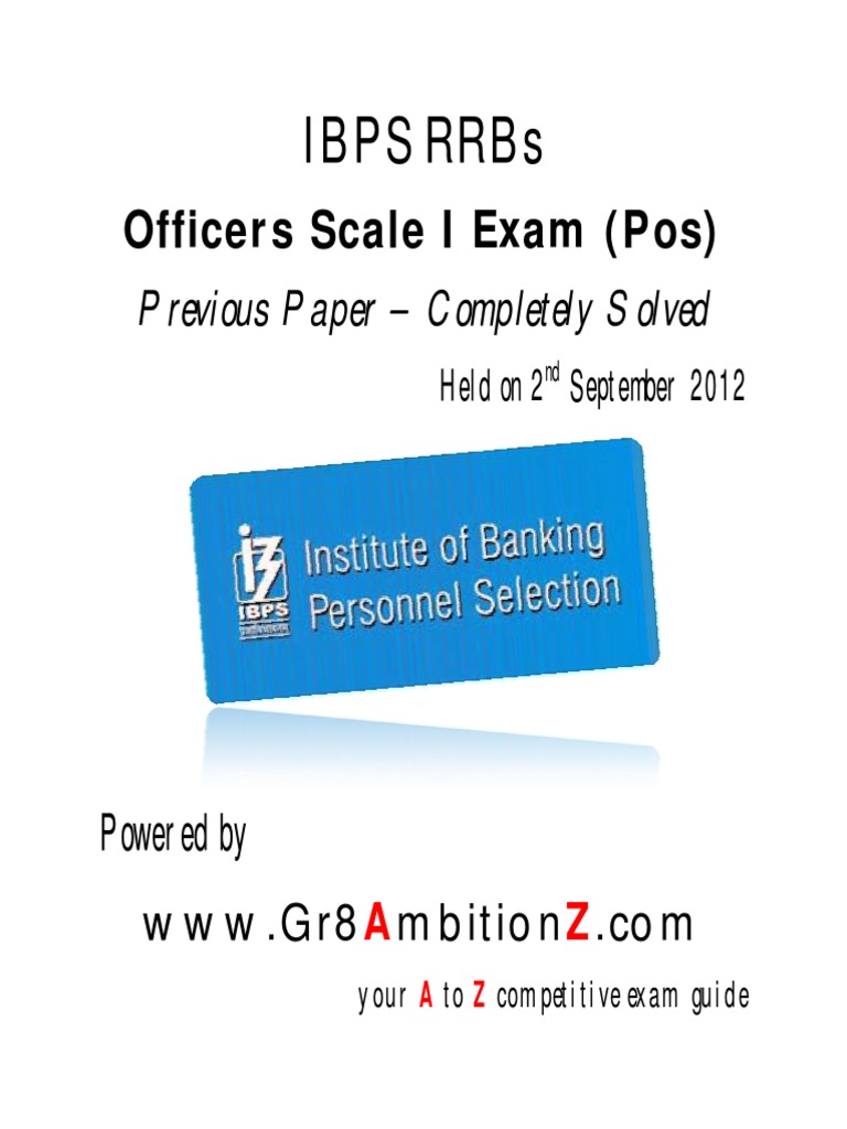 IBPS RRB PO 2012 Solved Paper | PDF