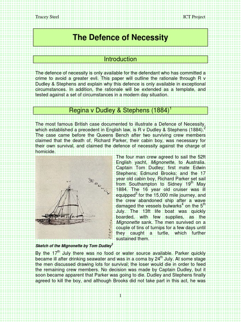 The Defense of Necessity | PDF