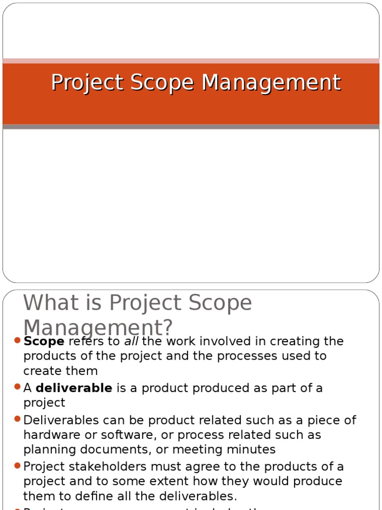 Project Scope Management | PDF | Information Technology Management ...