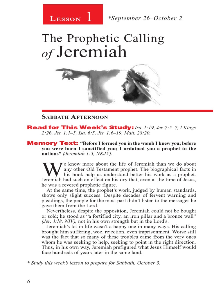 Jeremiah: The Prophetic Calling | PDF | Prophet | Jeremiah