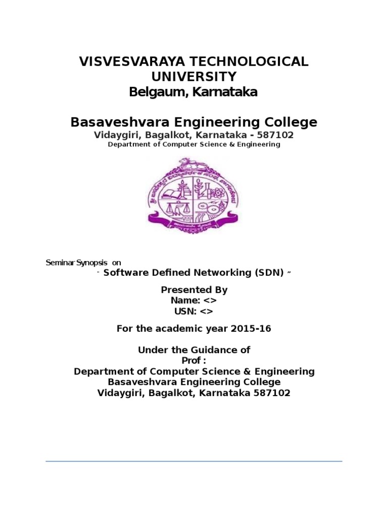 Seminar Synopsis Format | PDF | Computer Network | Software