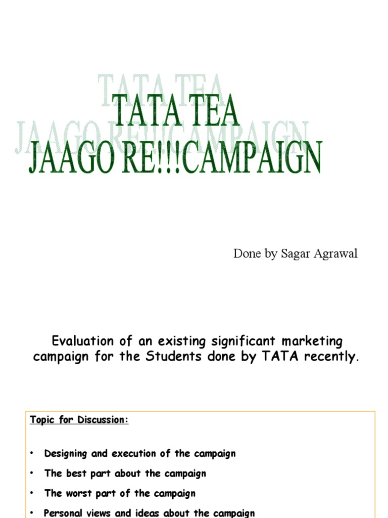 Tata-Tea Jaagore Ad Campaign | PDF | Television Advertisement | Advertising