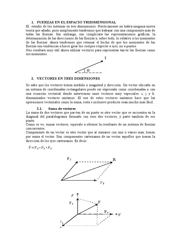 Fuerzas en El Espacio | PDF | Vector Euclidiano | Geometria plana)