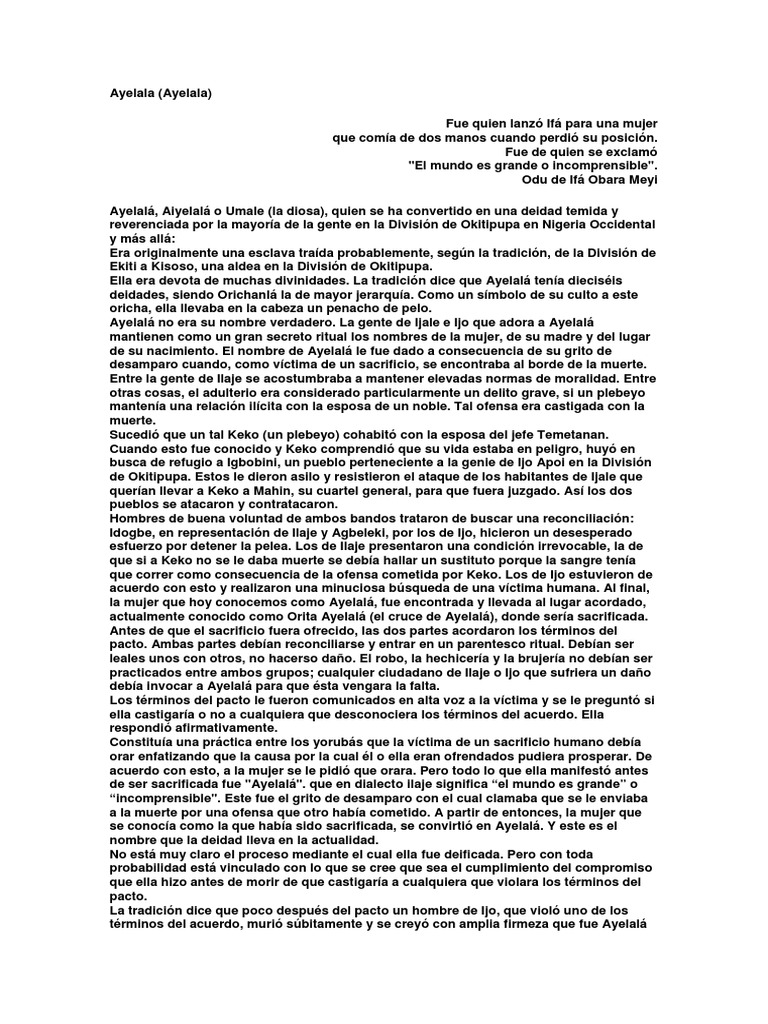 Ayelala La Mujer Deidad | PDF | Brujería | Deidades