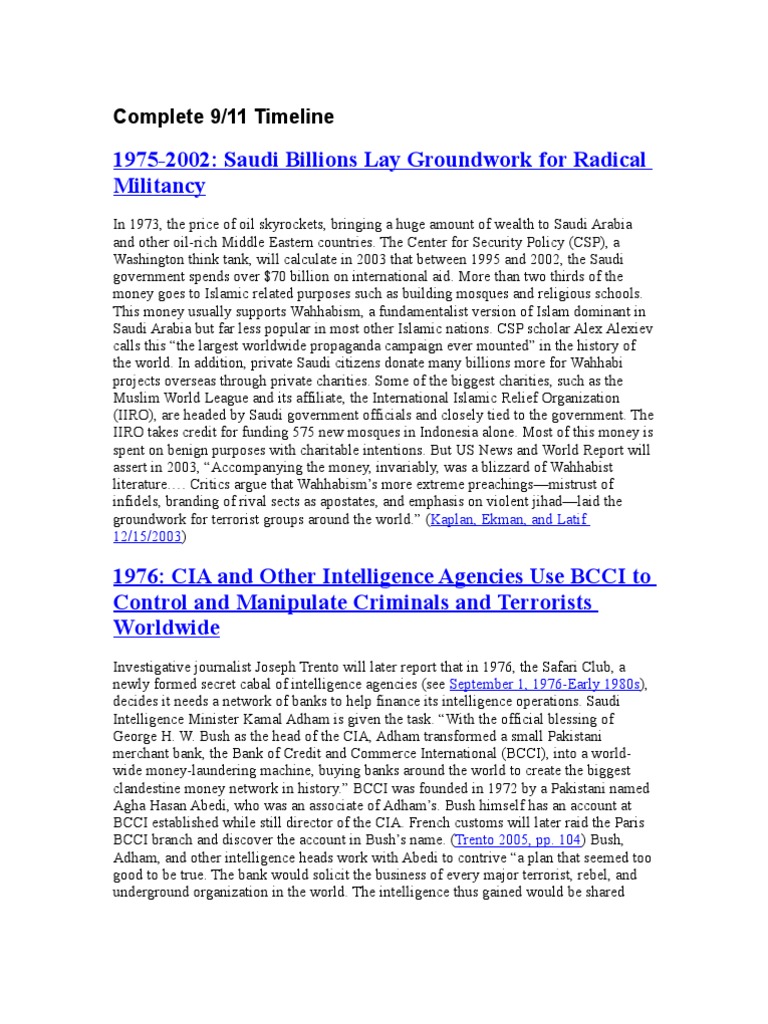 911 Timeline | PDF | Osama Bin Laden | Wahhabism