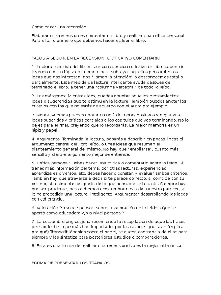 Cómo Hacer Una Recensión | Lectura (proceso) | Ciencia cognitiva