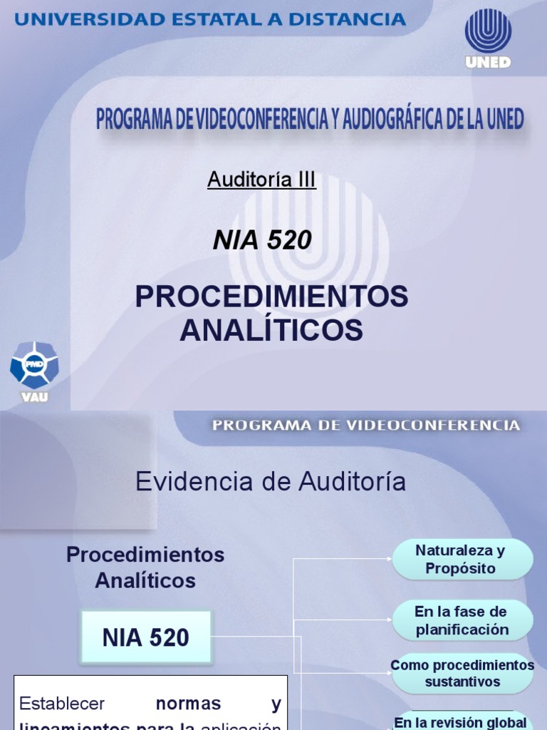 Nia 520 Procedimientosanaliticos | PDF | Auditoría financiera | Contralor
