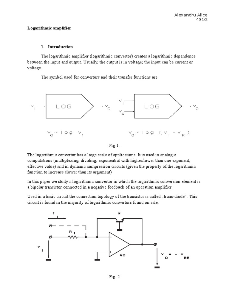 Logarithmic Amplifier | Download Free PDF | Amplifier | Logarithm