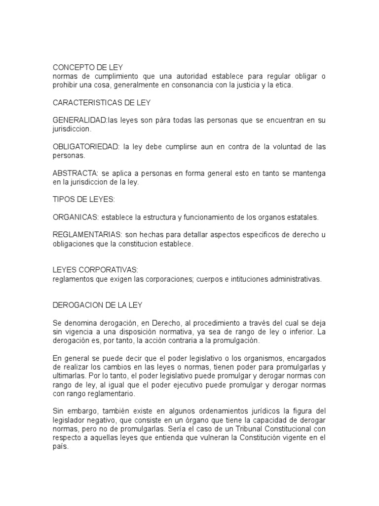 Concepto y Tipos de Leyes | PDF