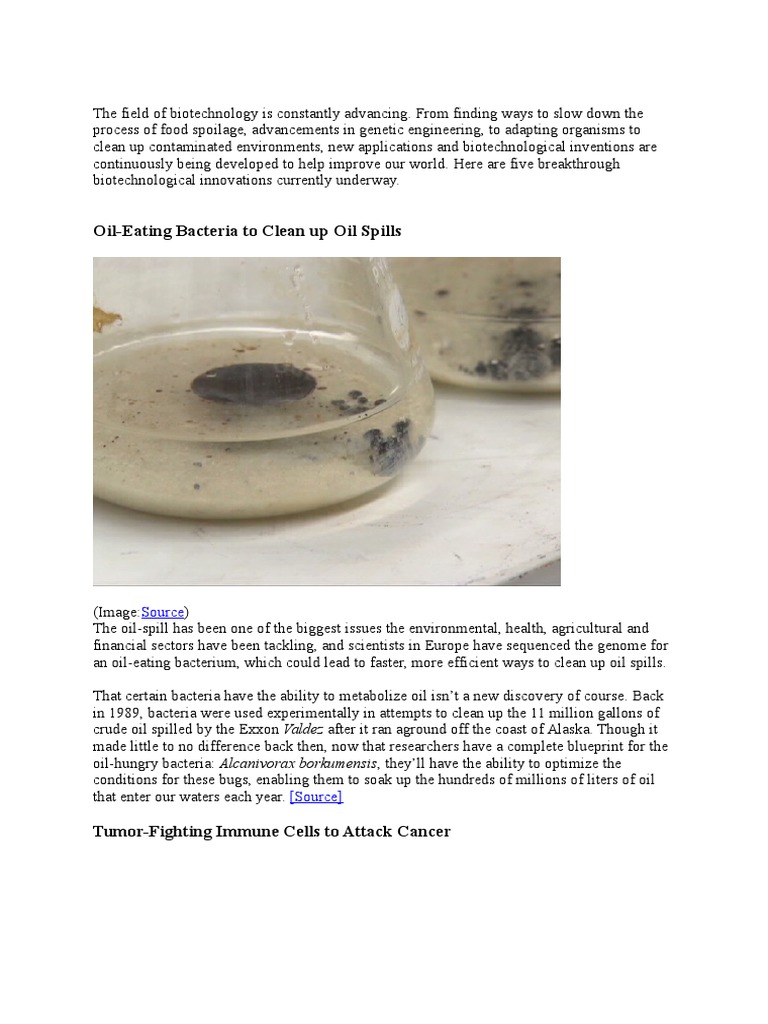 Oil-Eating Bacteria To Clean Up Oil Spills: Source | PDF | Whole Genome ...