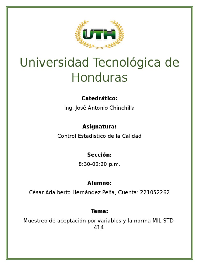 Tarea Mil STD 414 | PDF | Muestreo (Estadísticas) | Desviación Estándar