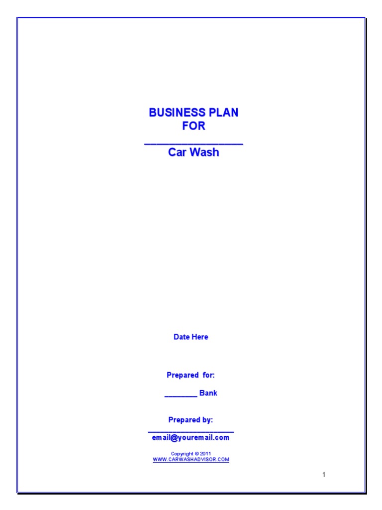 Car Wash Business Plan Template For Download PDF | PDF | Traffic | Loans