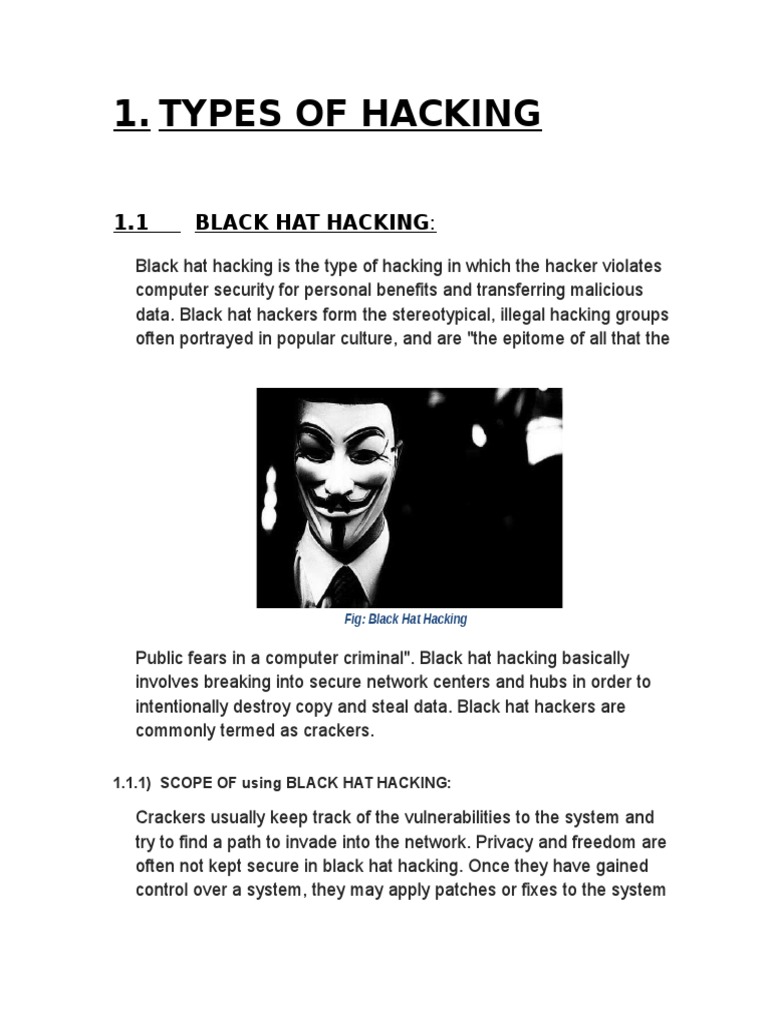 Types of Hacking | PDF | Security Hacker | White Hat (Computer Security)