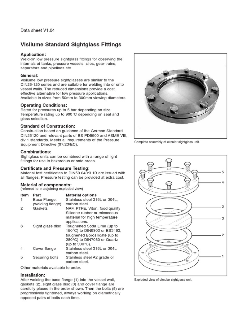 Visilume Low Pressure Sightglass Fittings | PDF | Building Materials ...