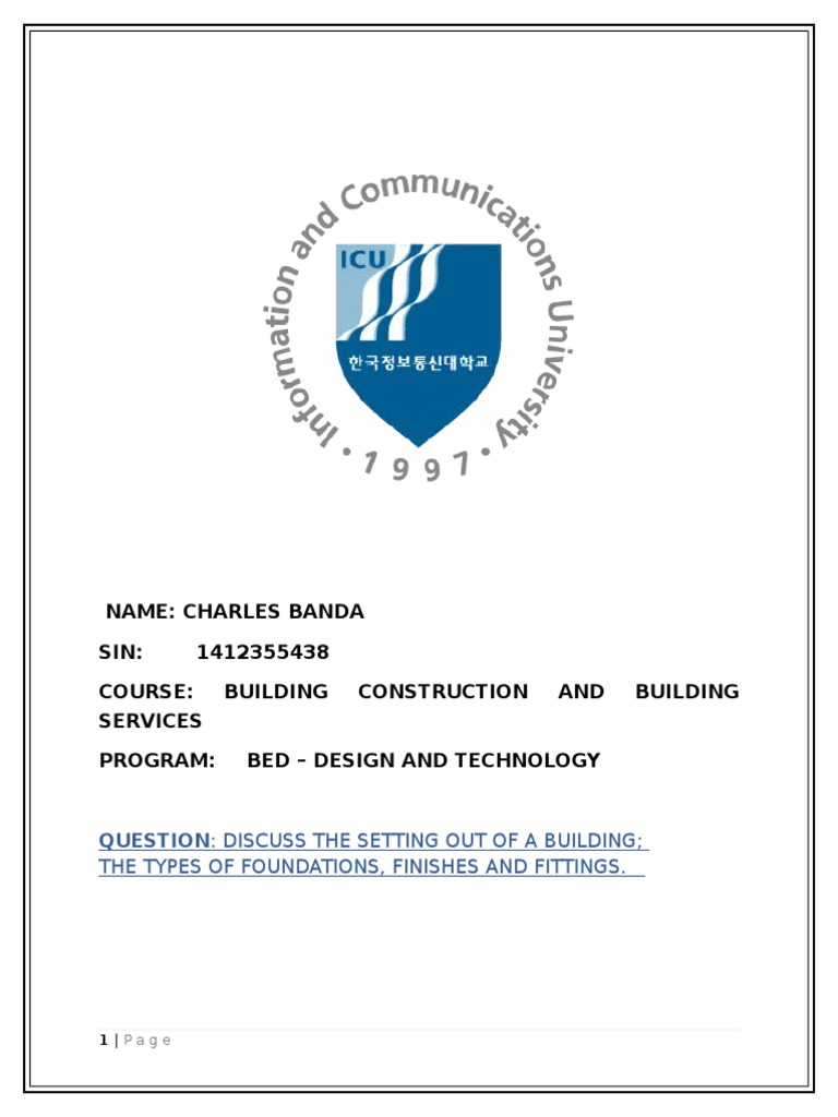 Building Construction Assignment | PDF | Window | Foundation (Engineering)