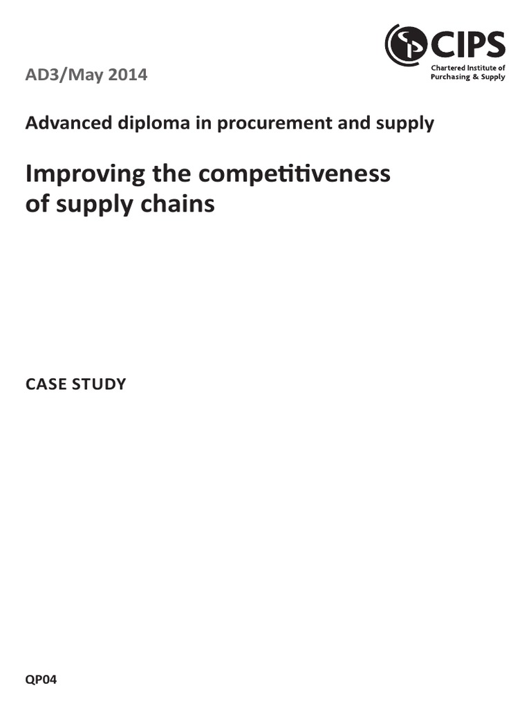 CIPS Level 5 - AD3 May14 Pre Release | PDF | Supply Chain | Gross Margin