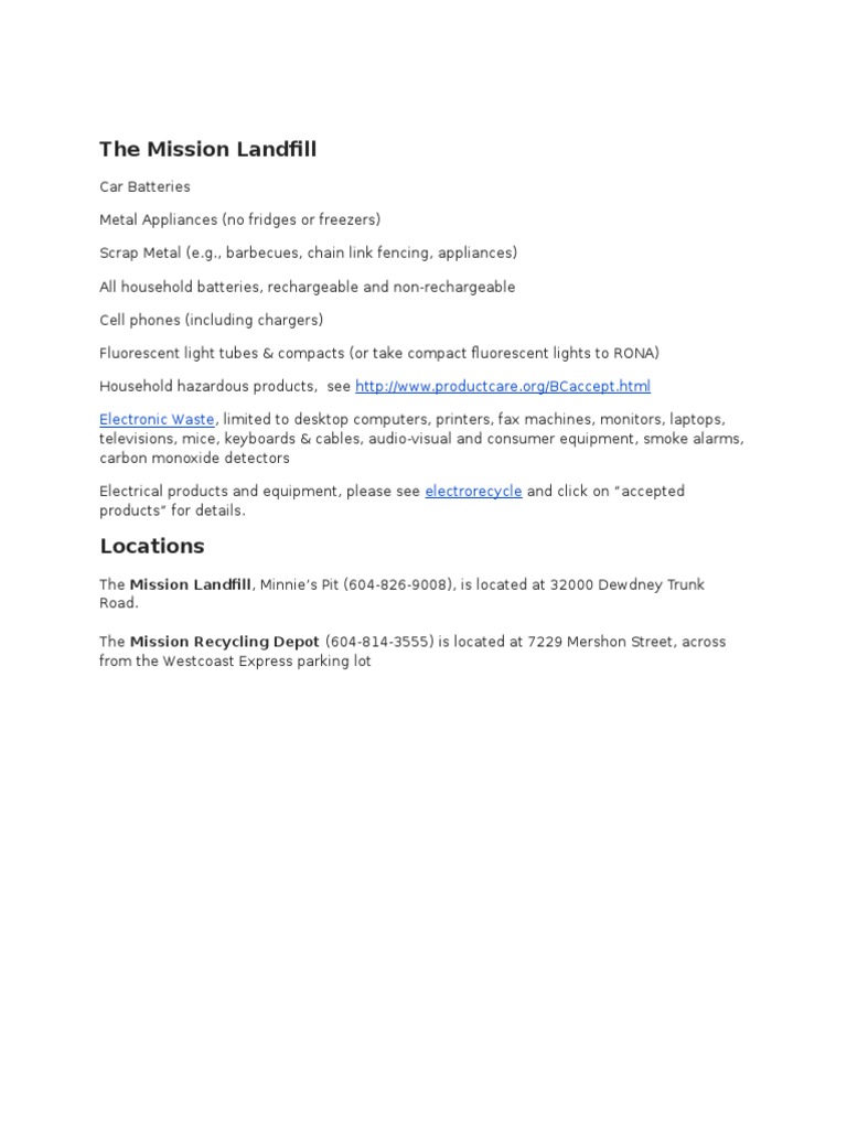 The Mission Landfill: Electronic Waste | PDF | Science & Mathematics ...