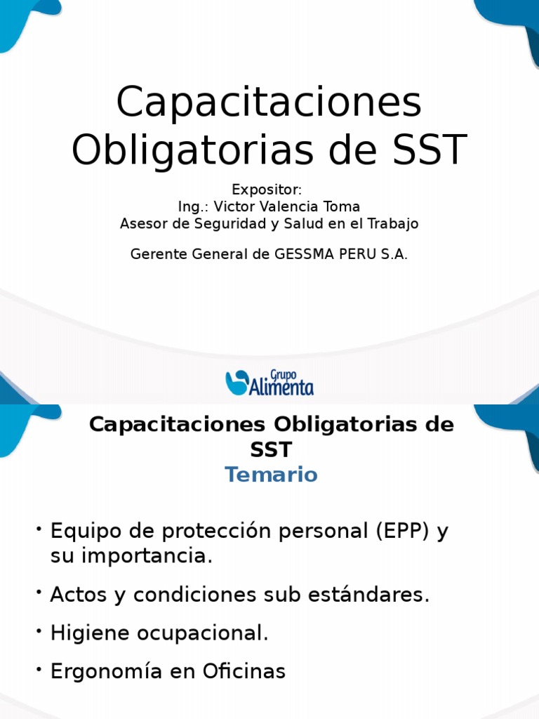 Capacitaciones Obligatorias en SST | PDF | Factores humanos y ergonomía ...